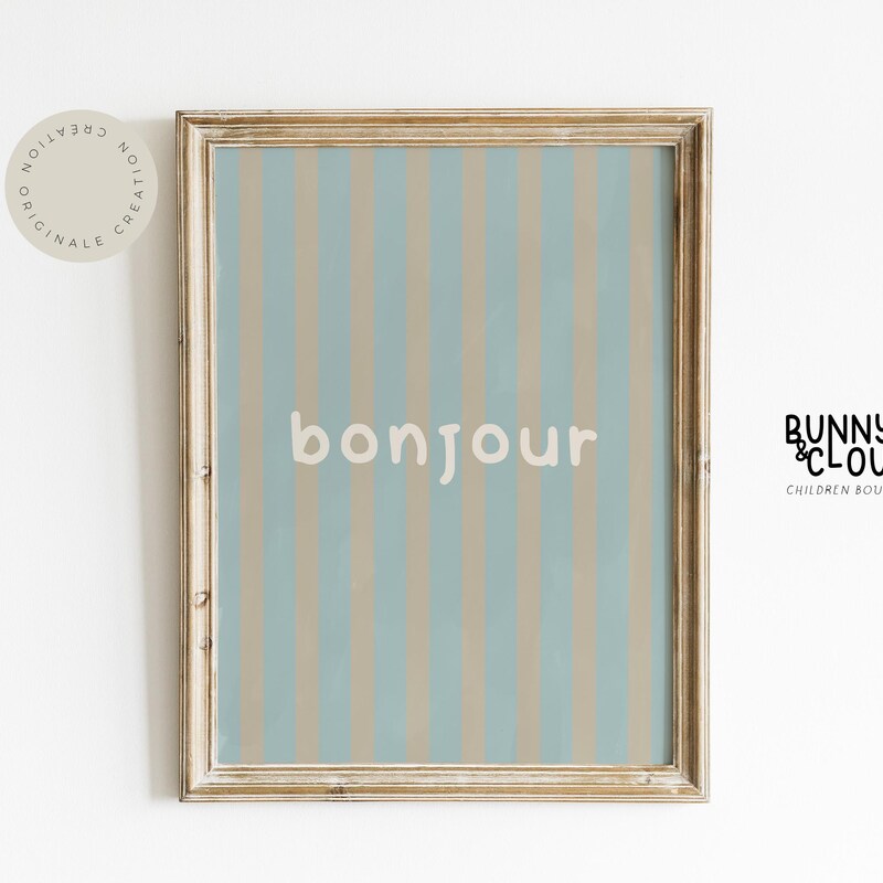 Bonjour Print - Etsy