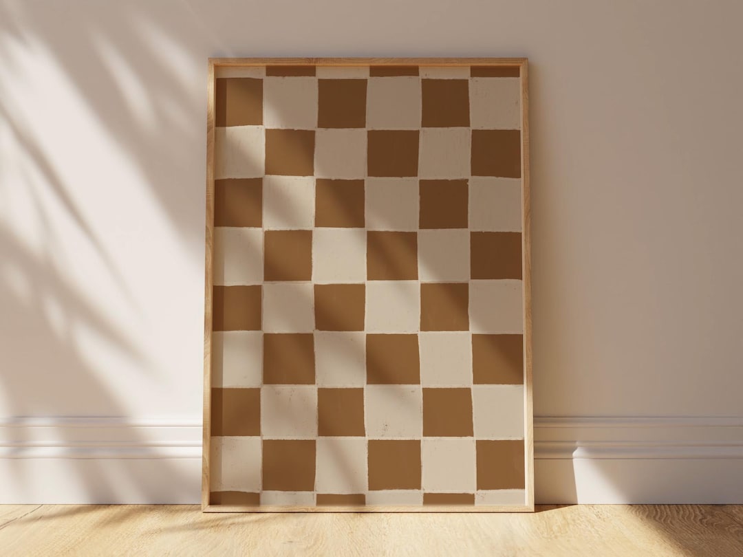 Ochre Checkered Digital Art Printkids Decor Printable Wall Art Preppy ...