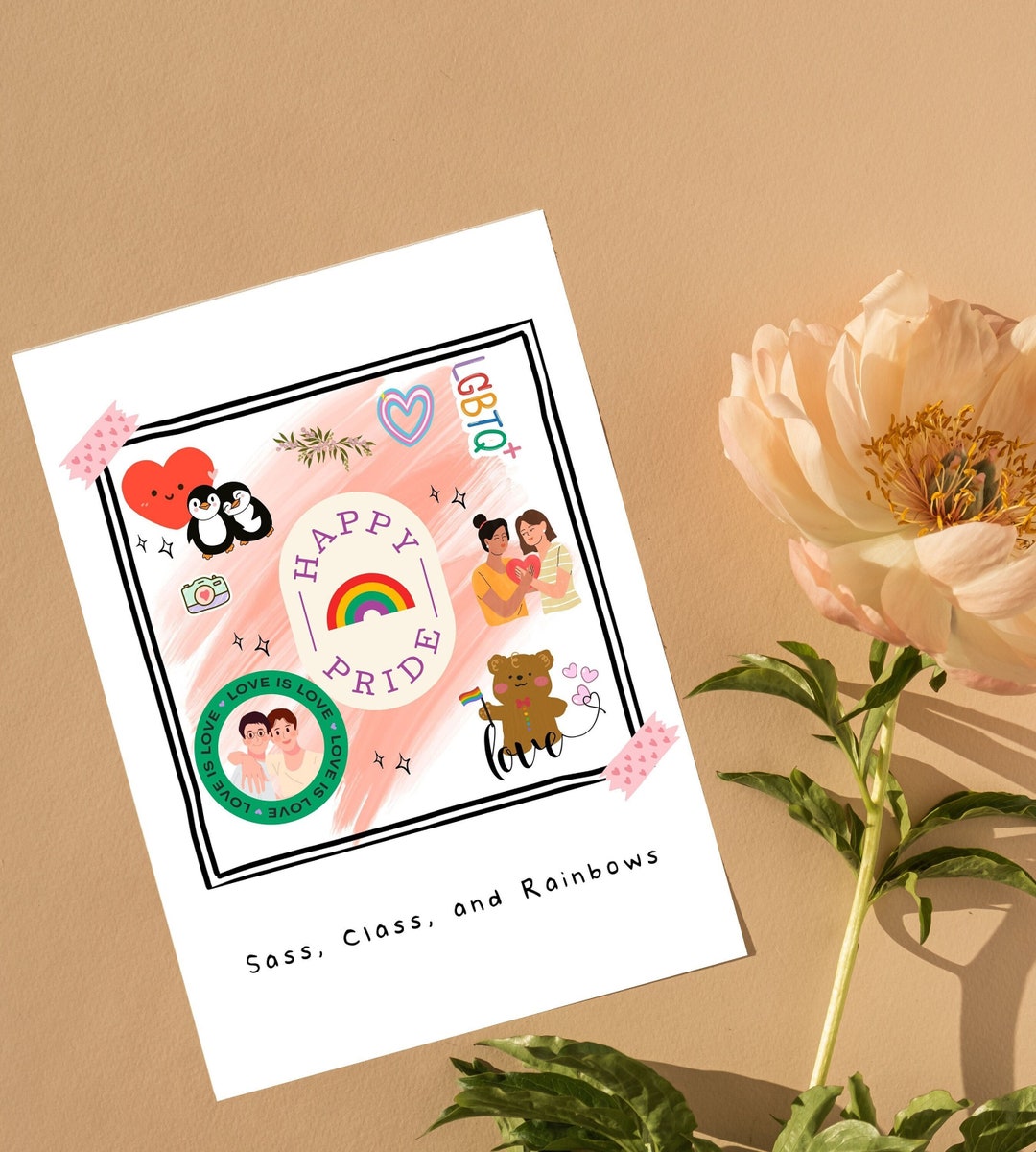 Happy Pride Month Greetings Card Love Gay Love Funny B-day Card ...
