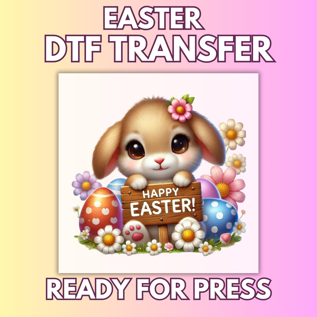 Happy Easter Bunny DTF, Easter Day Prints, Easter DTF Ready for Print ...