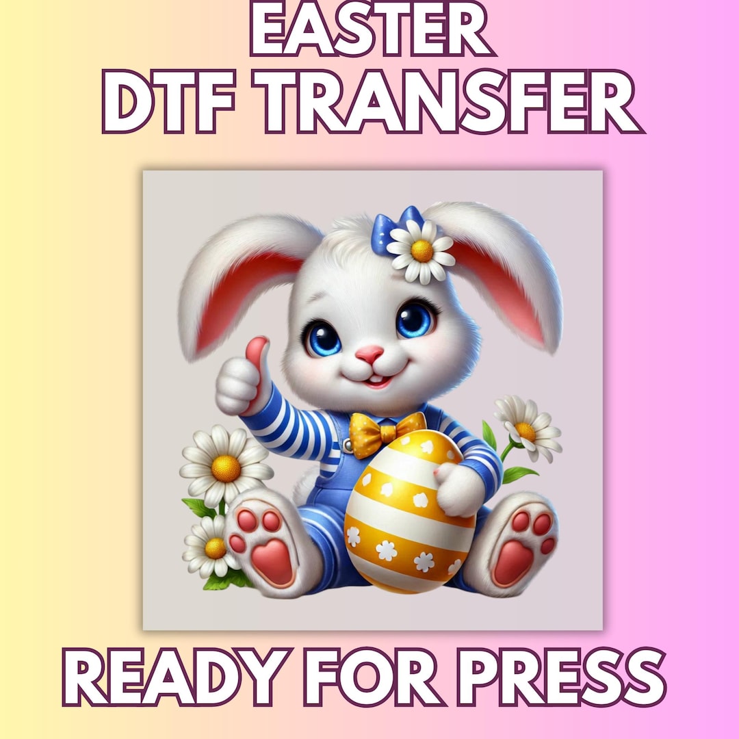 Happy Easter Bunny DTF, Easter Day Prints, Easter DTF Ready for Print ...