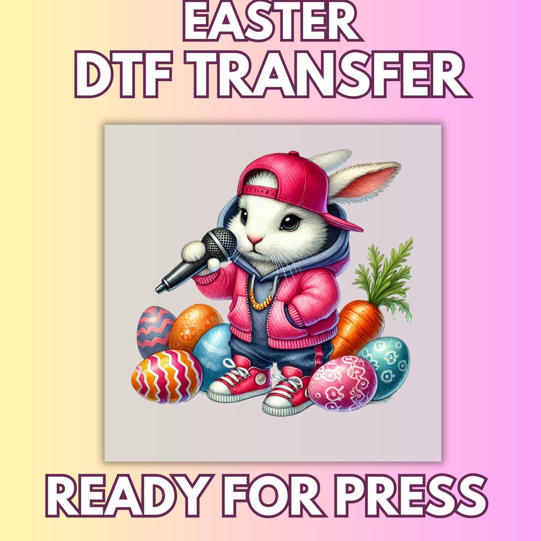 Hip Hop Bunny Easter DTF, Easter Day Prints, Easter DTF Ready for Print ...