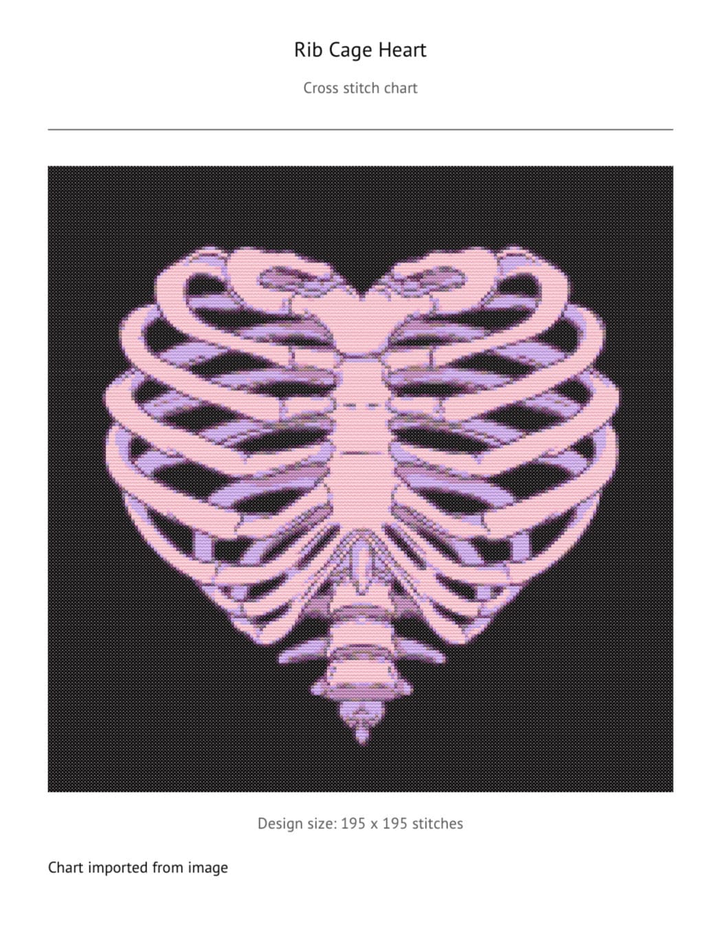 Rib Cage Heart Cross Stitch Pattern PDF - Etsy