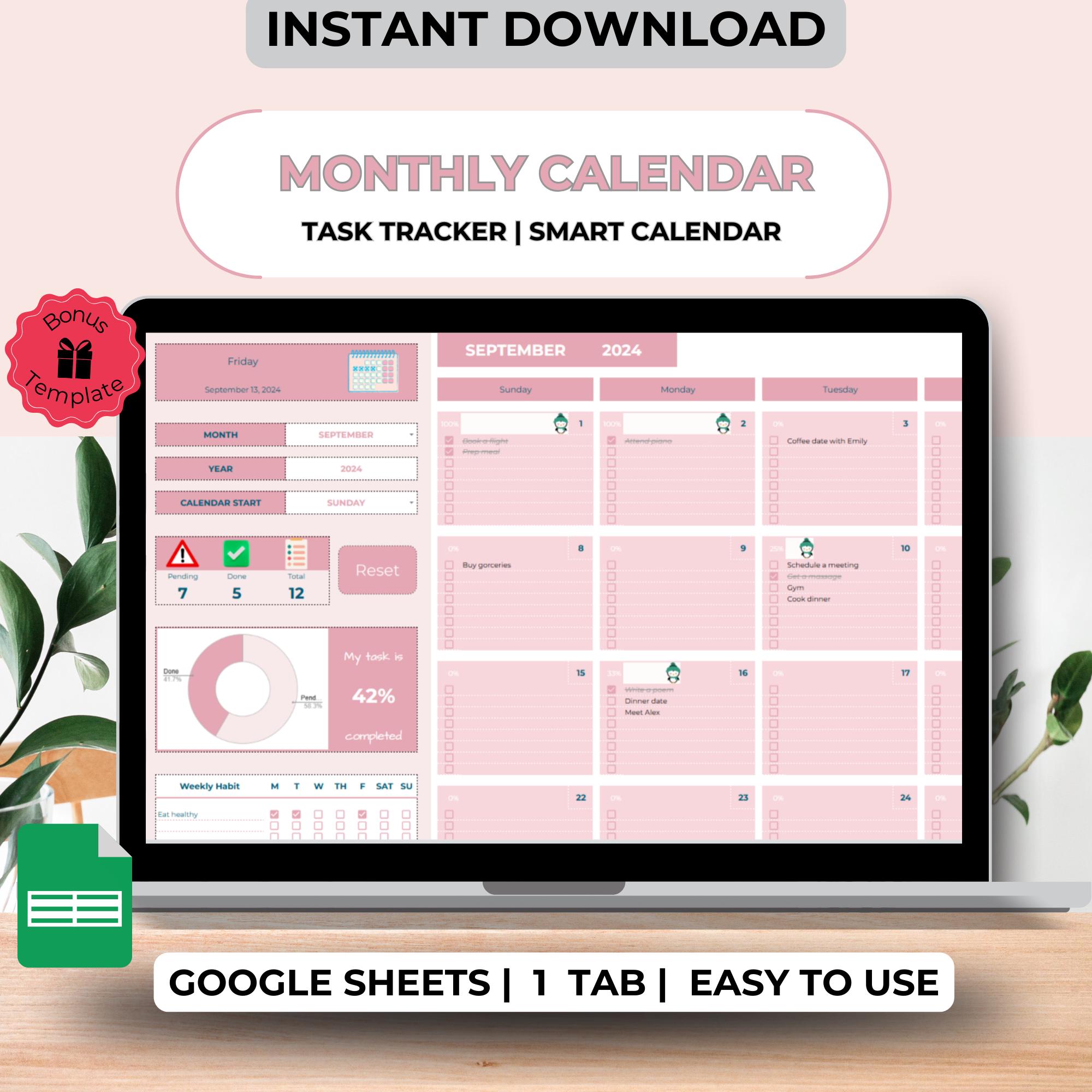 Google Sheet 2025 Planner, Digital Editable Calendar 2025, Tracker ...