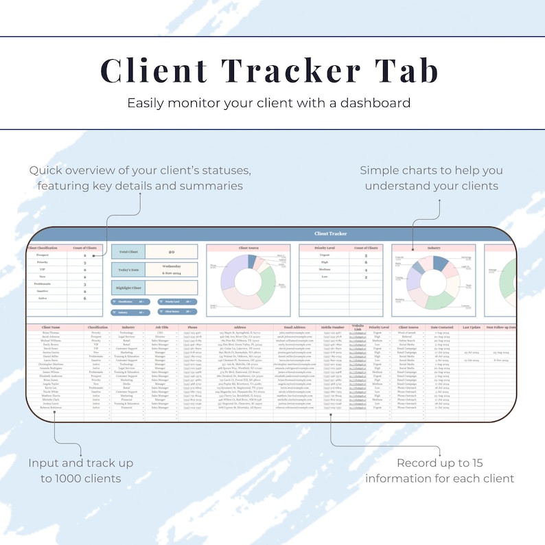 Client Tracker Spreadsheet Template, Small Business Tracker, Google ... Client Tracker Spreadsheet Template, Small Business Tracker, Google ...