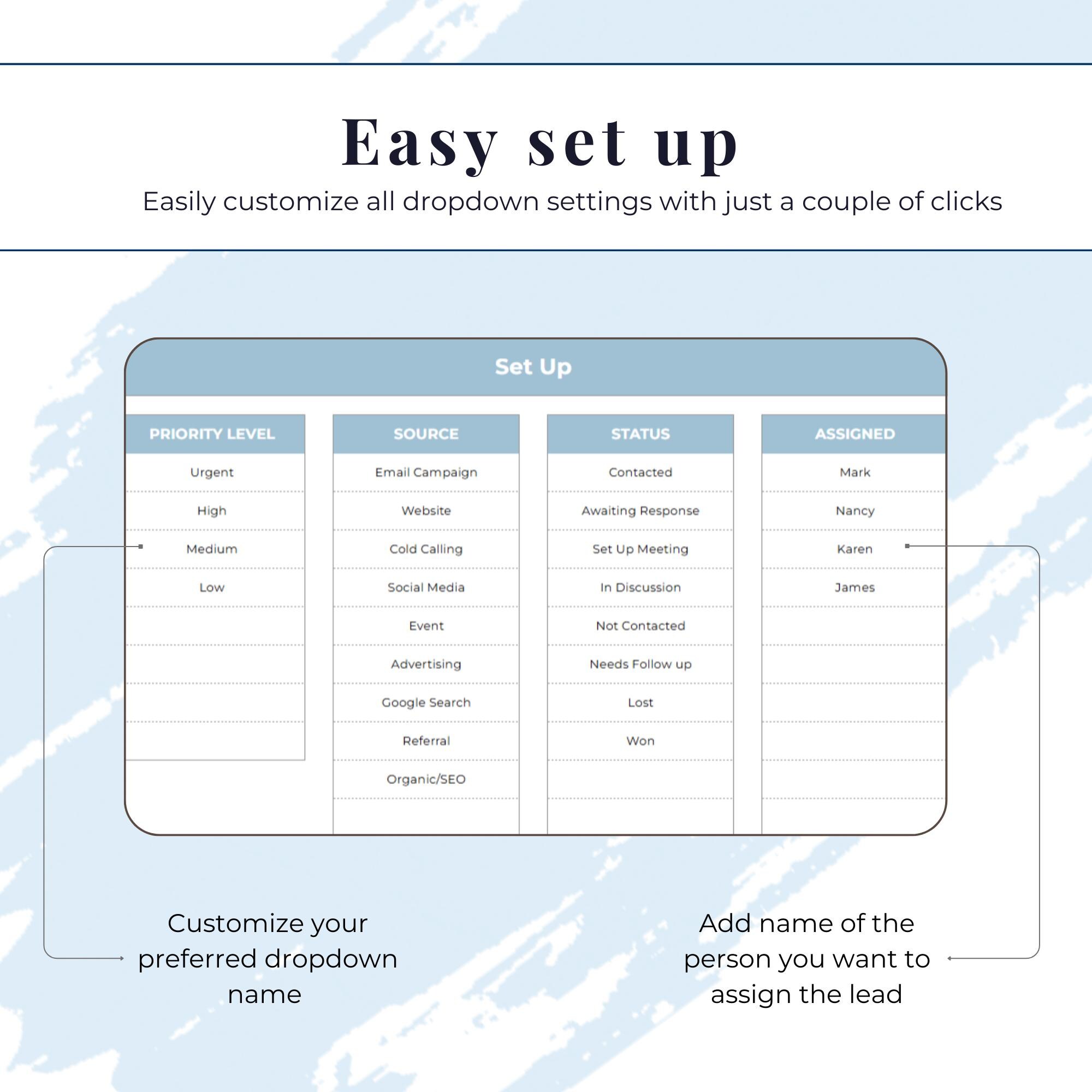 Lead Tracker Spreadsheet: Client Management, Call Log (google Sheets ...