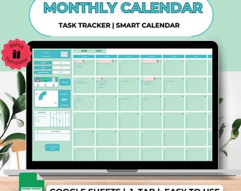 Digital Smart Calendar for Google Sheets, Task Tracker Spreadsheet ...