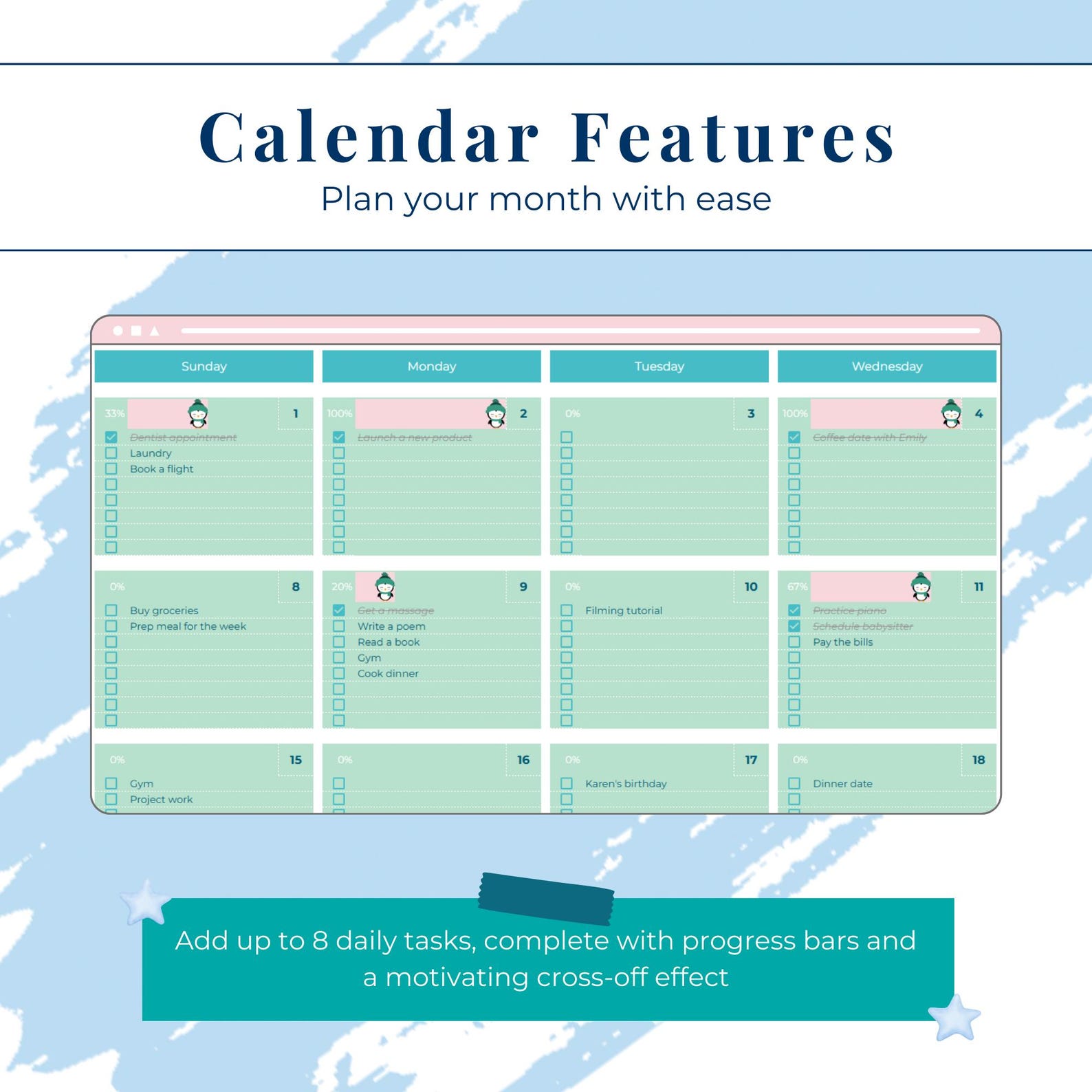 2025 Monthly Calendar Google Sheets | Task List, Weekly Habit (digital ...