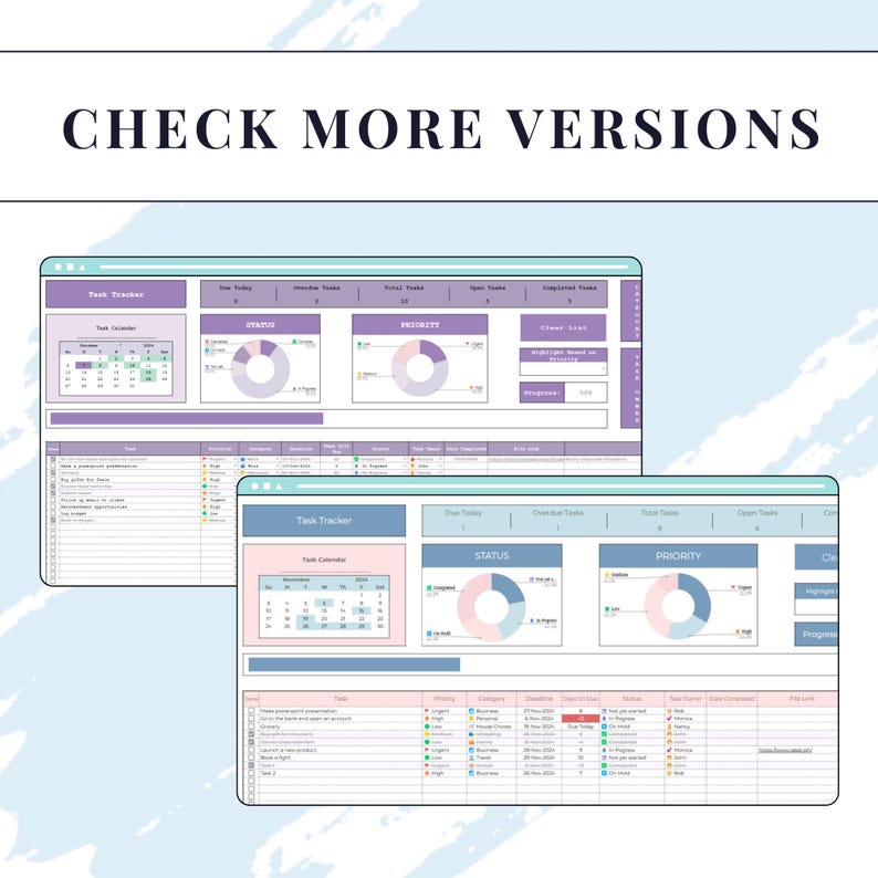 Buy Google Sheets Task Tracker | Team Planner With Calendar (digital ...