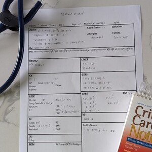 ICU Nursing Report Sheet Digital Download - Etsy