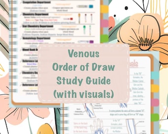 Phlebotomy Order of Draw Study Sheet - Etsy