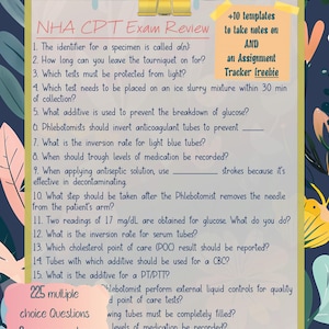 Phlebotomy, Study Bundle, NHA CPT Study Guide, Order of Draw (all ...