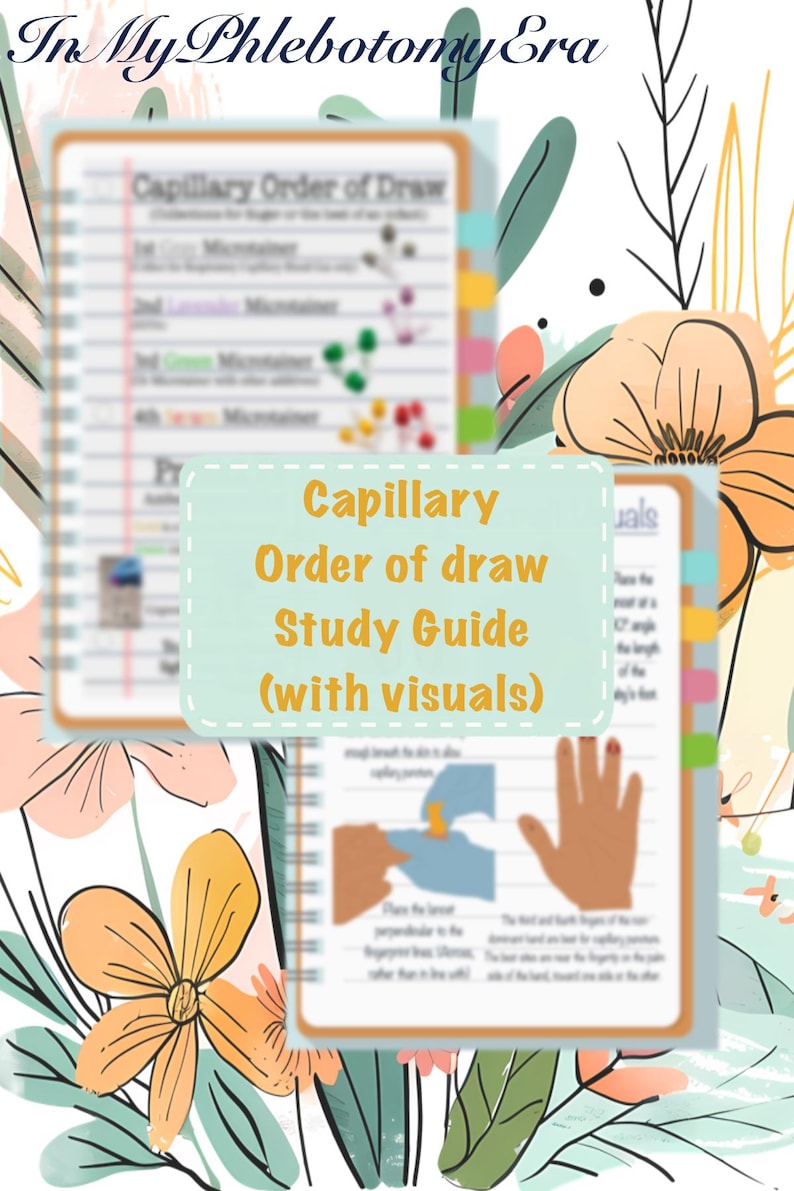 Capillary Order of Draw - Phlebotomy - Phlebotomist - Study Guide ...