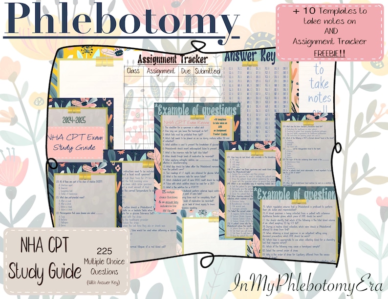 Phlebotomy; NHA CPT Exam Study Guide | 225 Multiple Choice Questions ...