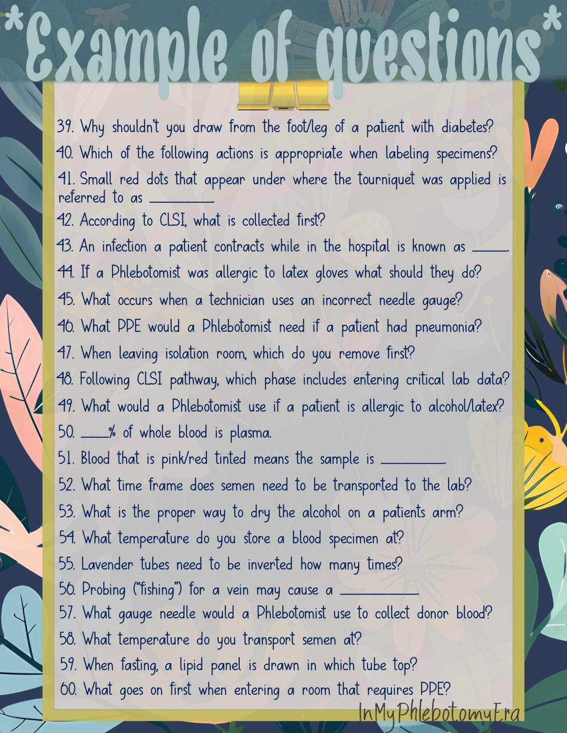 Phlebotomy; NHA CPT Exam Study Guide | 225 Multiple Choice Questions ...