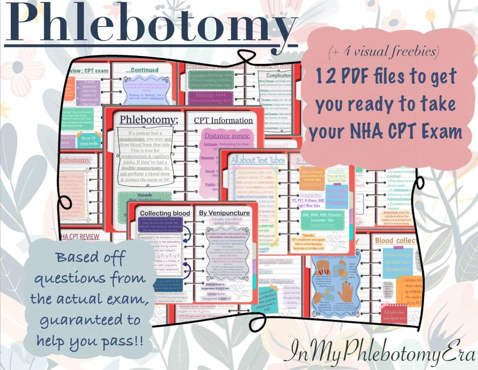 Phlebotomy, Study Bundle, NHA CPT Study Guide, Order of Draw (all ...