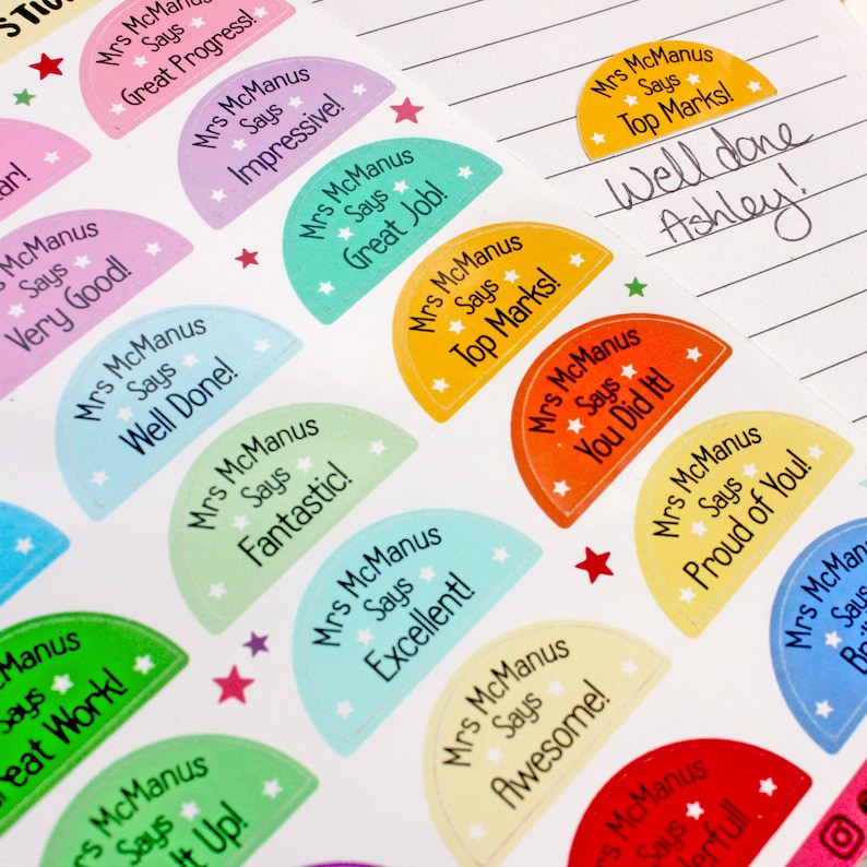 Personalised Teacher Reward Sticker Sheet Custom Teacher | Etsy Personalised Teacher Reward Sticker Sheet Custom Teacher | Etsy