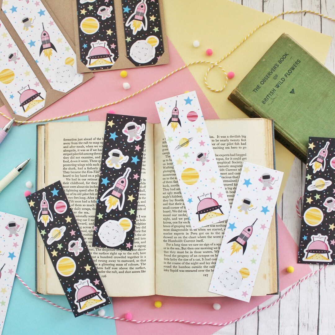 Spaced Out! Outer Space Double Sided Bookmarks - Set of 2 - Choose ...