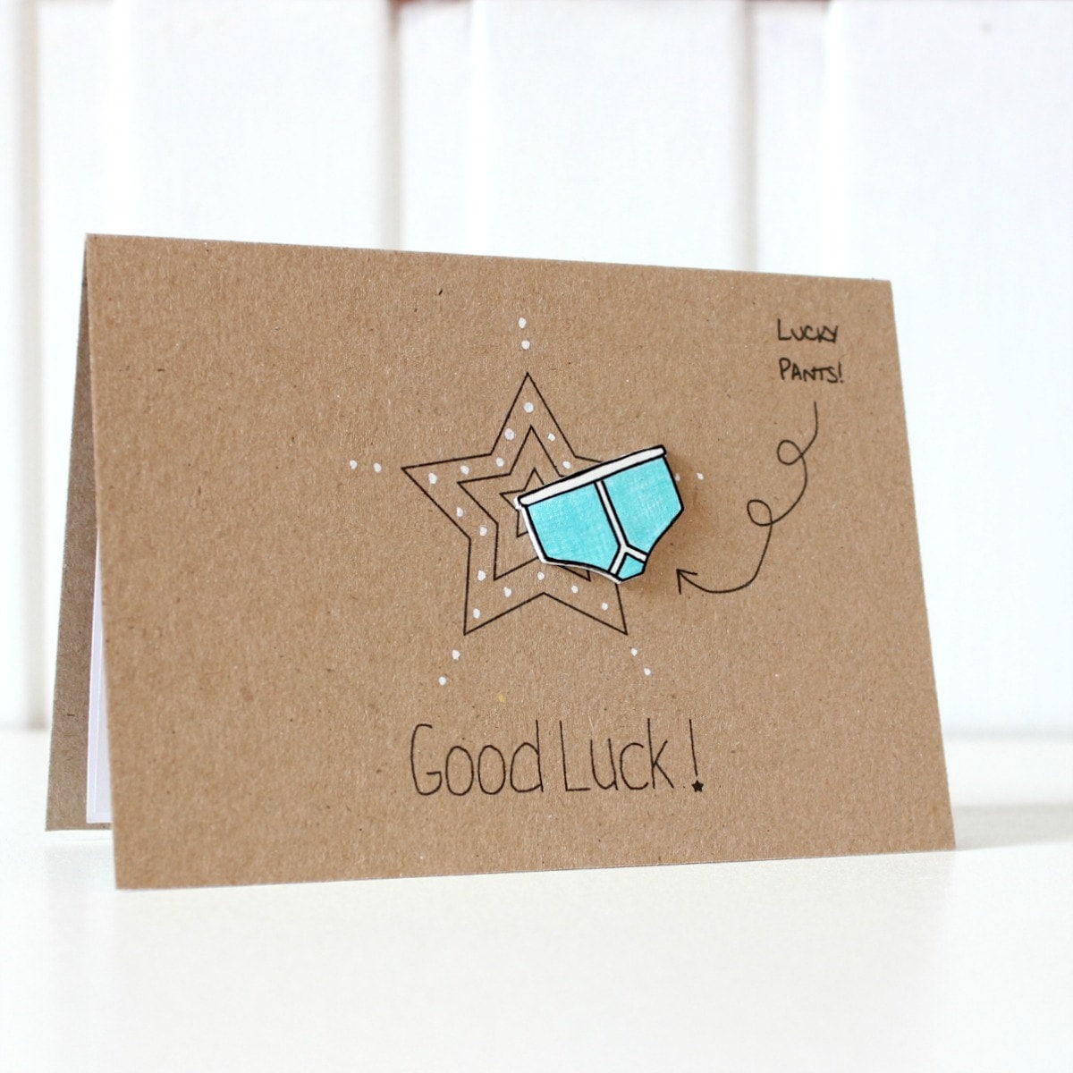Personalised Good Luck Card, With Handmade Lucky Pants or Y-fronts ...