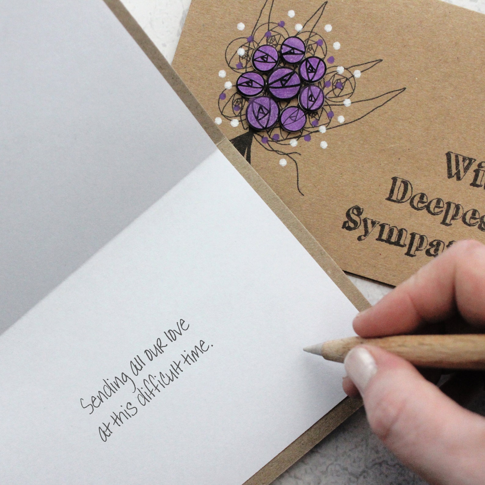 Deepest Sympathy Card, Bereavement Card With Floral Bouquet ...