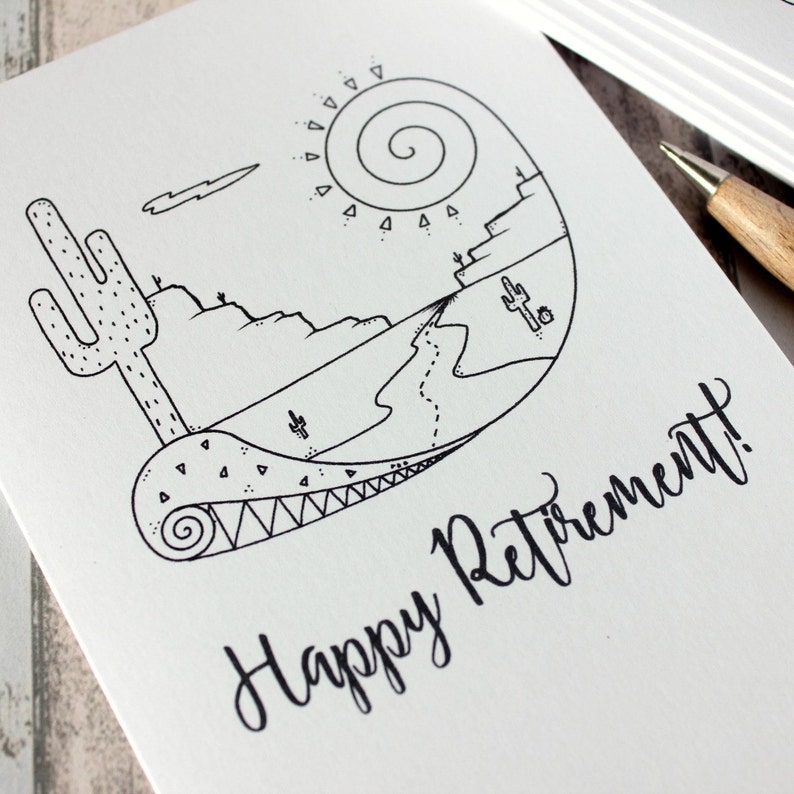 Illustrated Happy Retirement Card, off Into the Sunset - Etsy