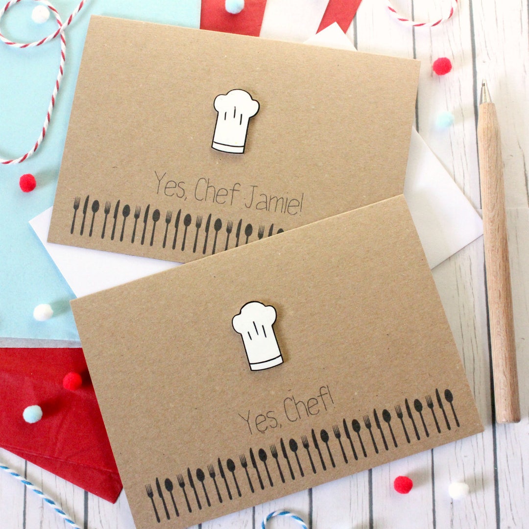Personalised Chef Card, With Handcrafted Chef's Hat Embellishment, New ...