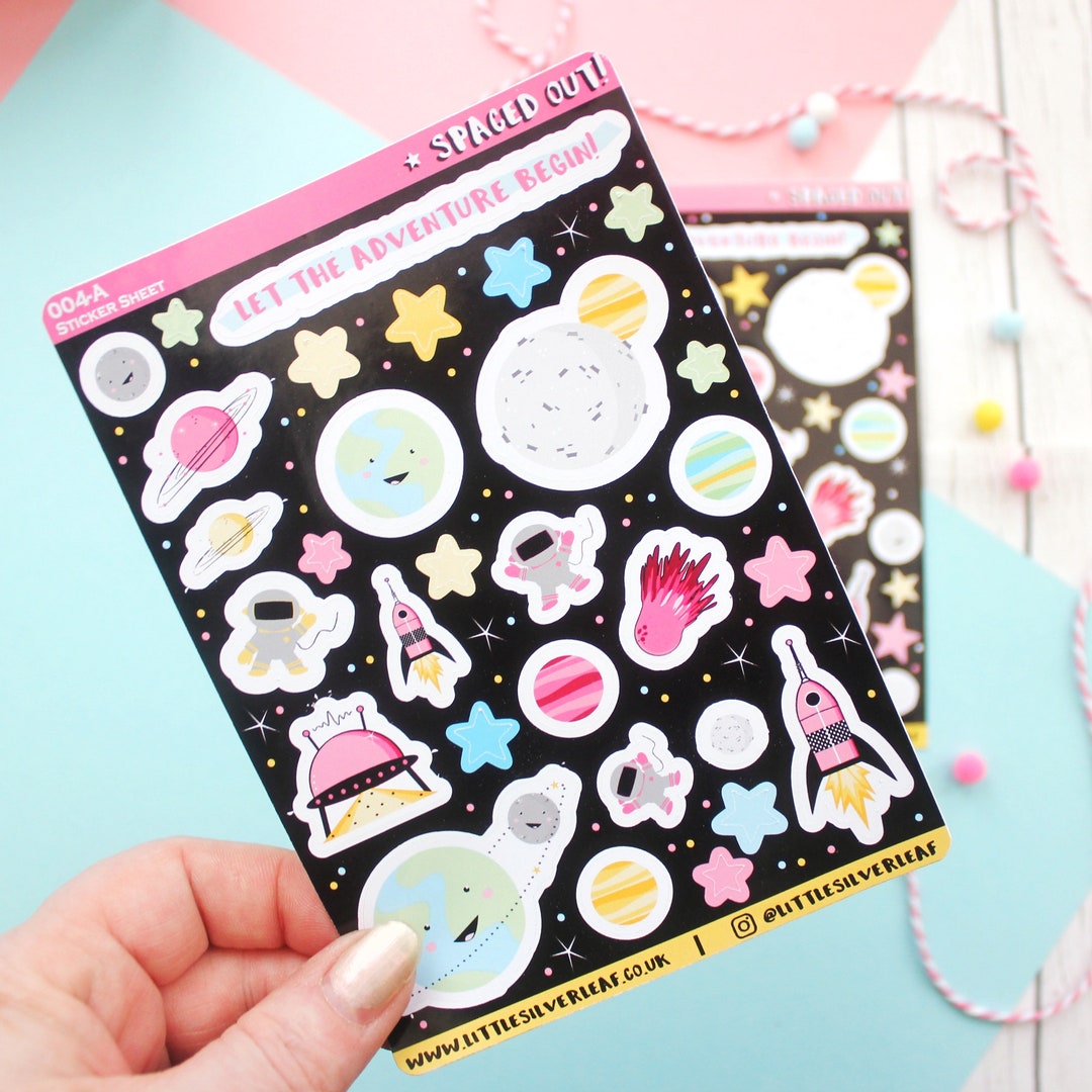 Spaced Out! Stickers - Cute Space Themed Sticker Sheet - Etsy