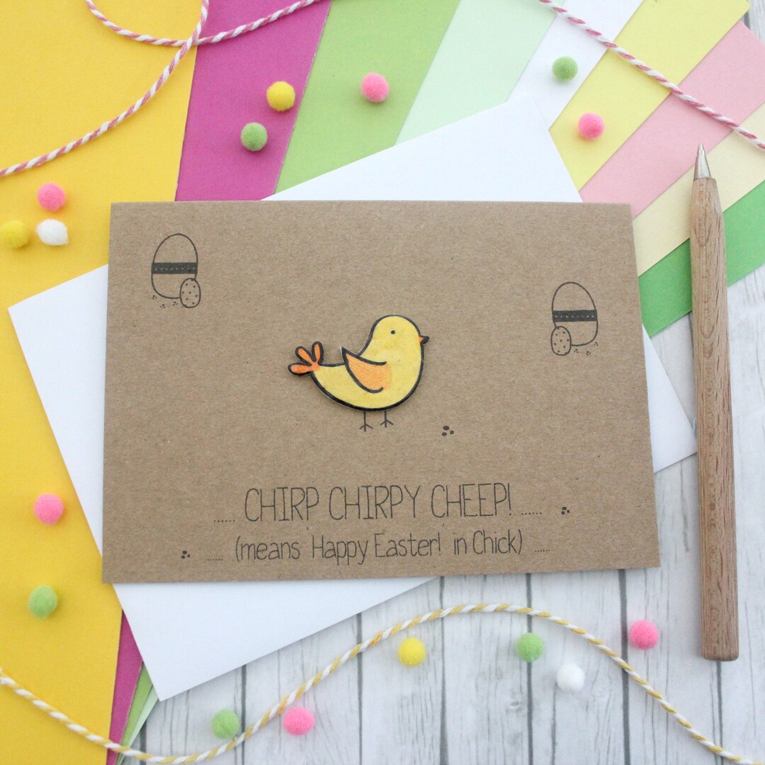 Fun Easter Card, With Handmade Easter Chick Embellishment - Etsy