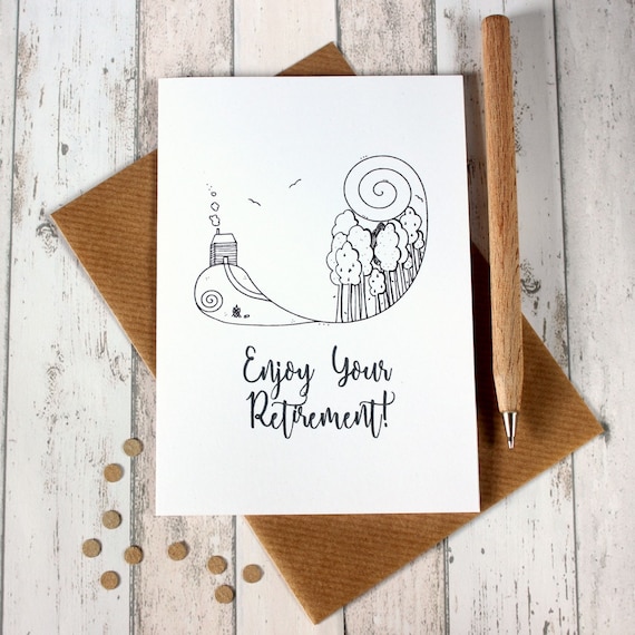 Illustrated Retirement Card for Friend or Colleague Enjoy | Etsy