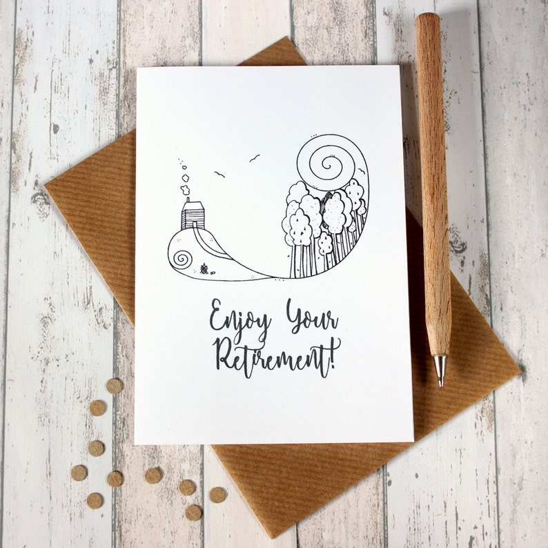 Illustrated Retirement Card for Friend or Colleague Enjoy - Etsy