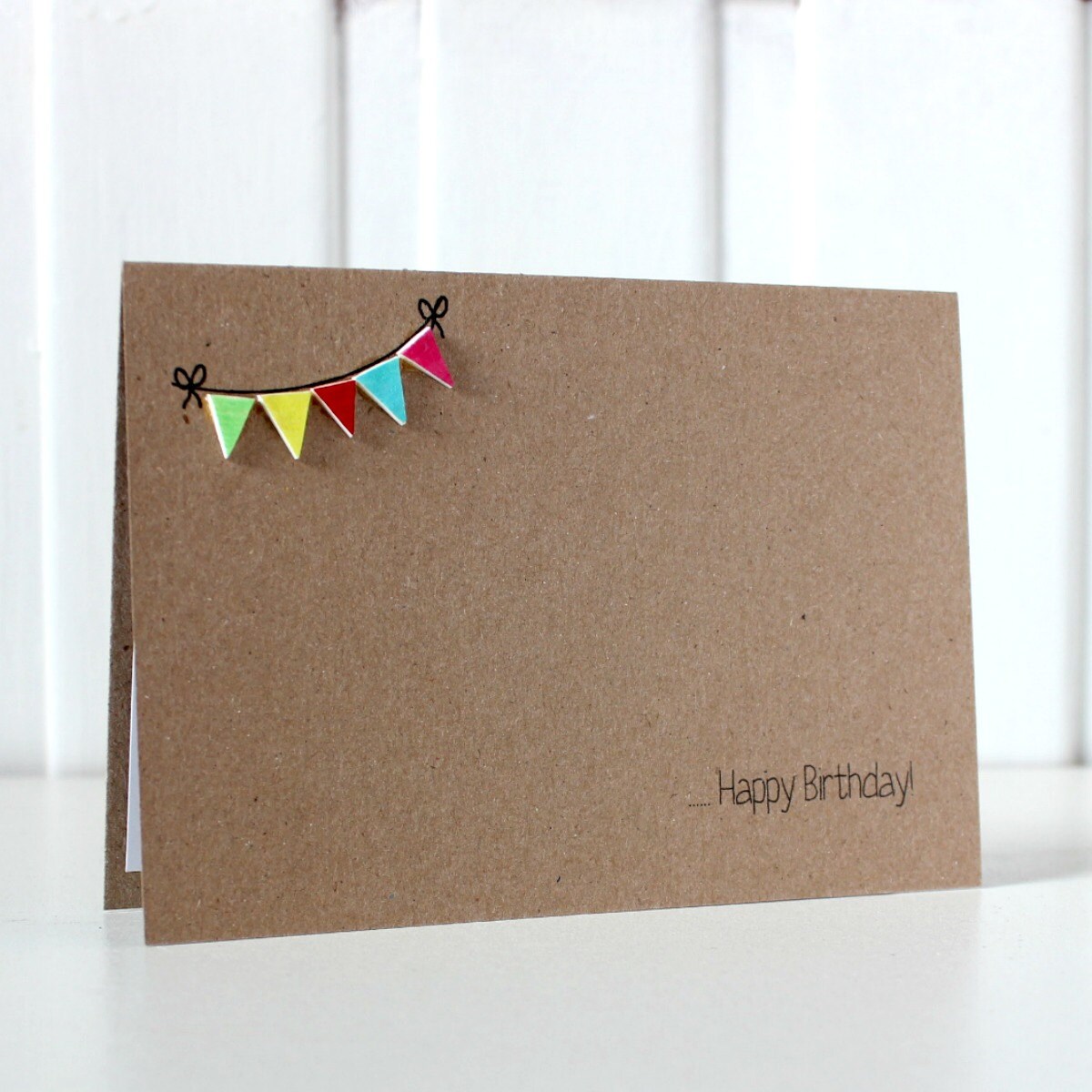 Personalised Happy Birthday Card, With Handmade Bright Birthday Bunting ...
