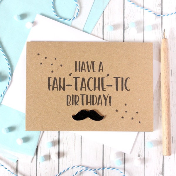Mustache Card - Etsy