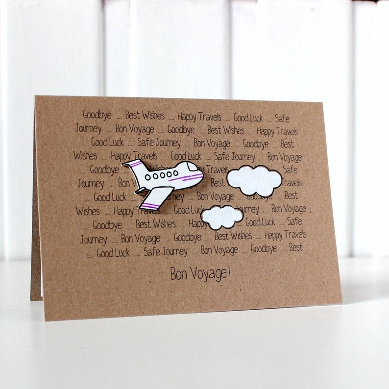 Personalised Bon Voyage Card Goodbye Card with Handmade | Etsy