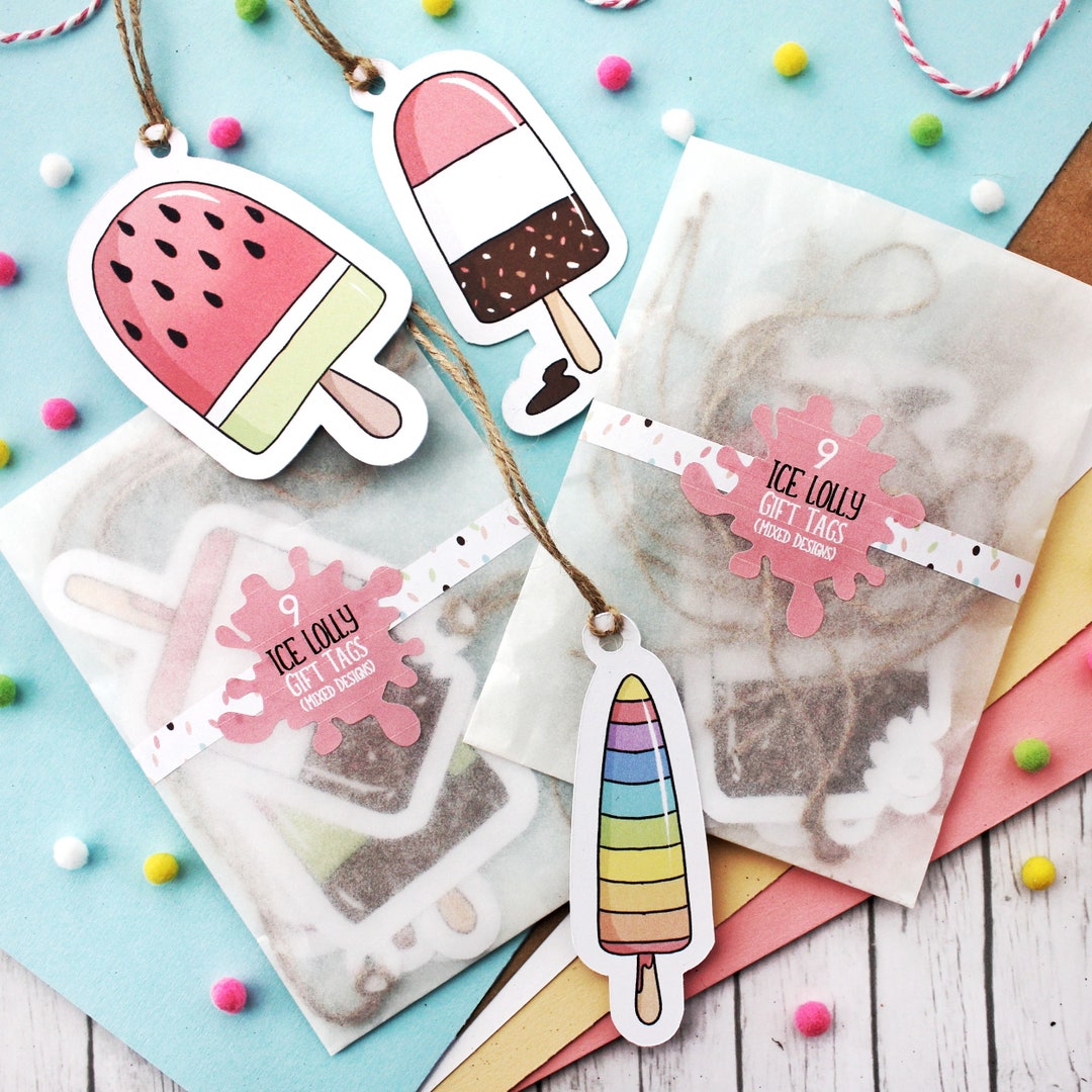Gift Tags - Illustrated Ice Lolly Gift Tags - Pack of 9 - Ice Lollies ...