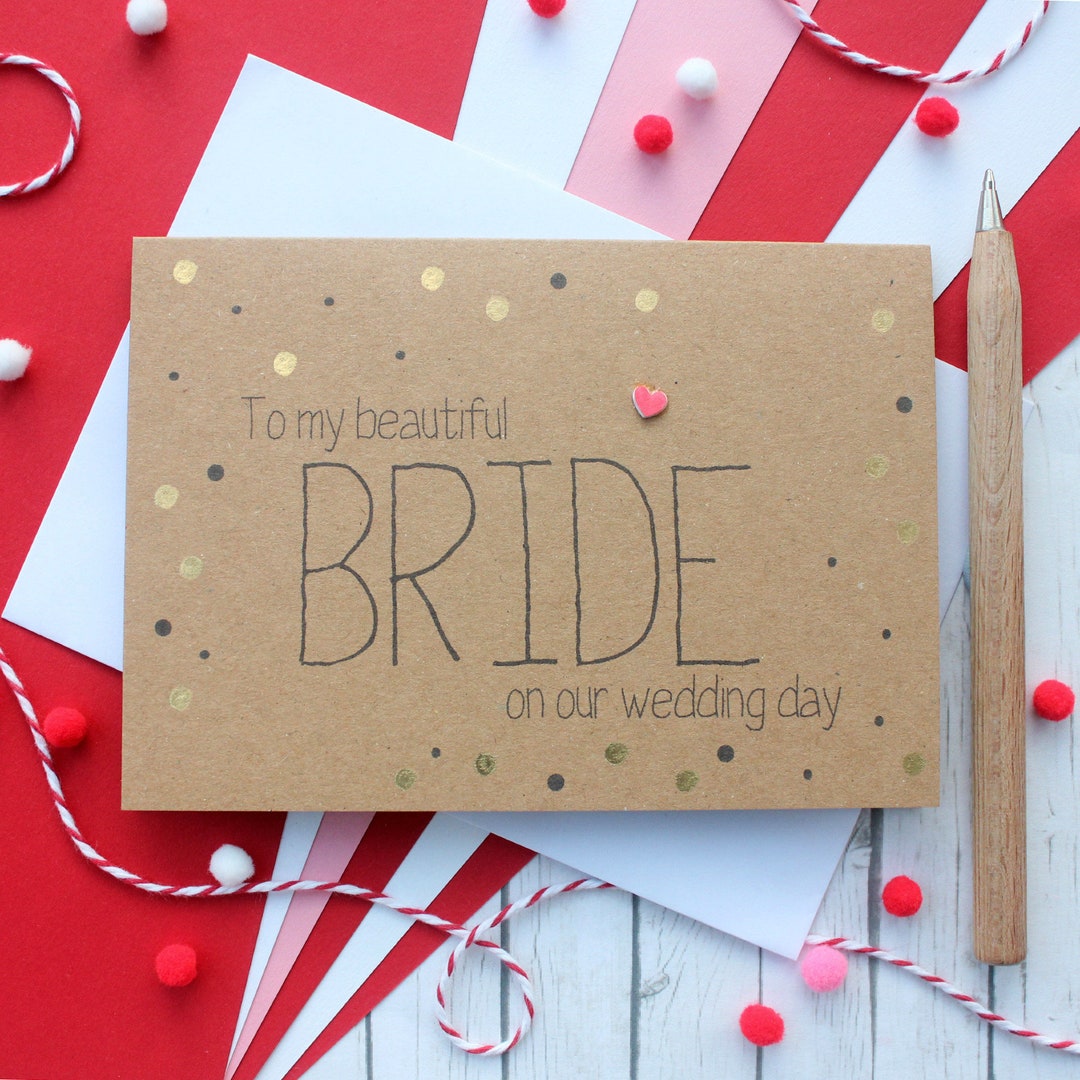Contemporary Wedding Day Card for the Bride, From the Groom, With ...