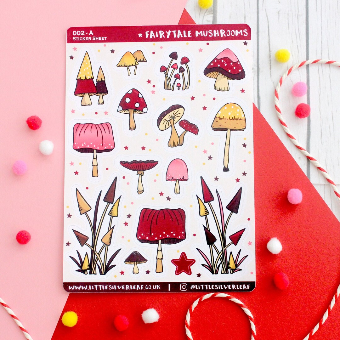 Fairytale Mushroom Stickers - Magical Mushroom Sticker Sheet - Etsy