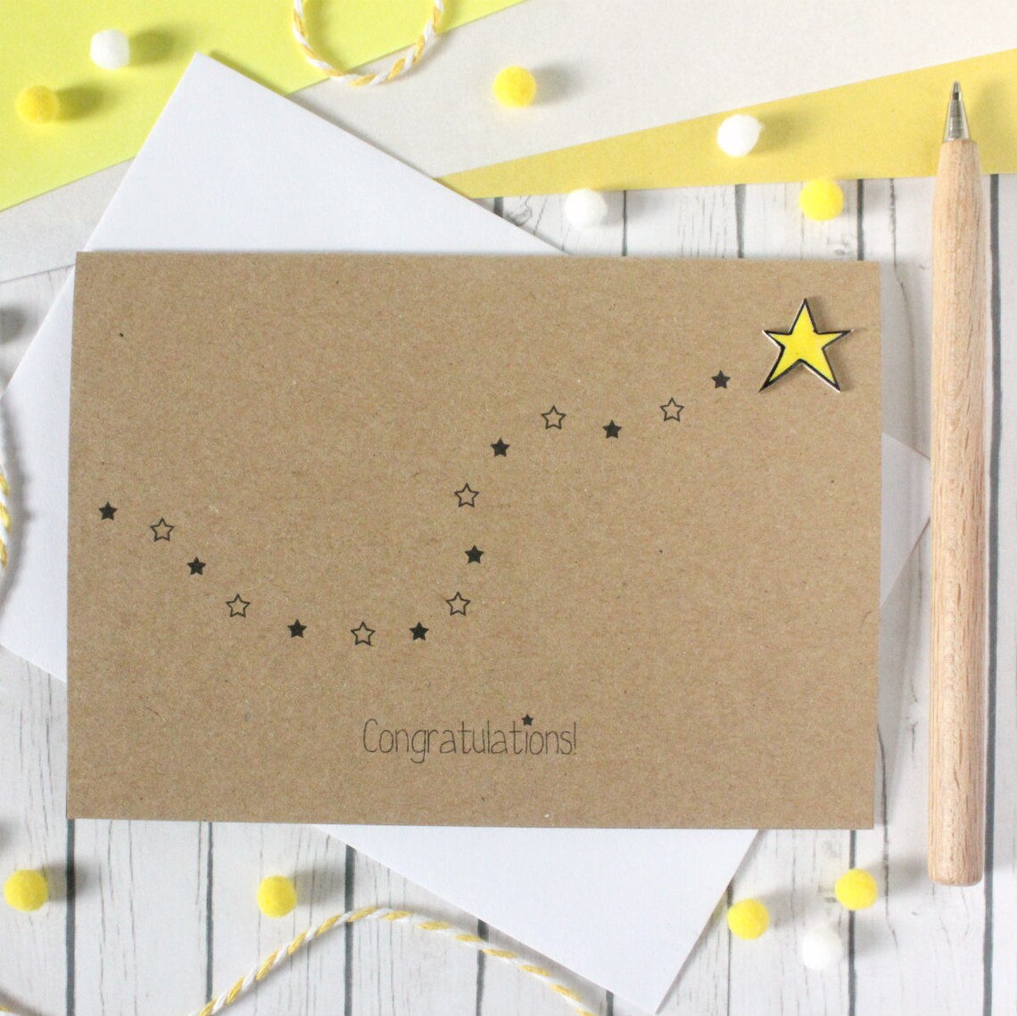 Personalised Congratulations Card With Handmade Star - Etsy