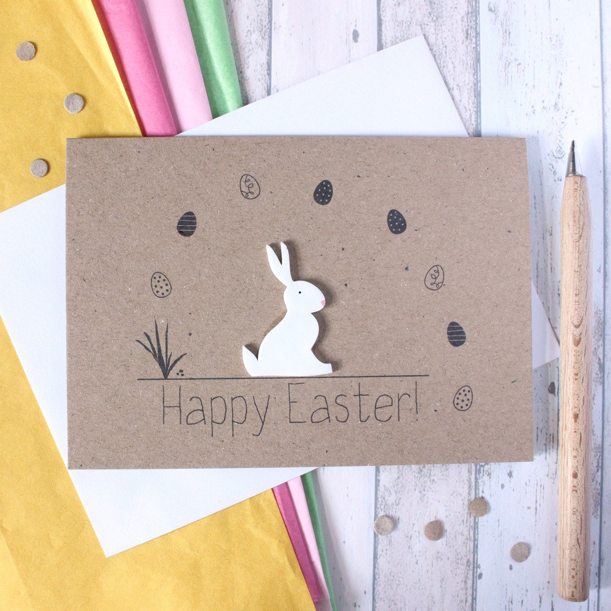 Cute Easter Bunny Card With Handmade Easter Bunny - Etsy UK