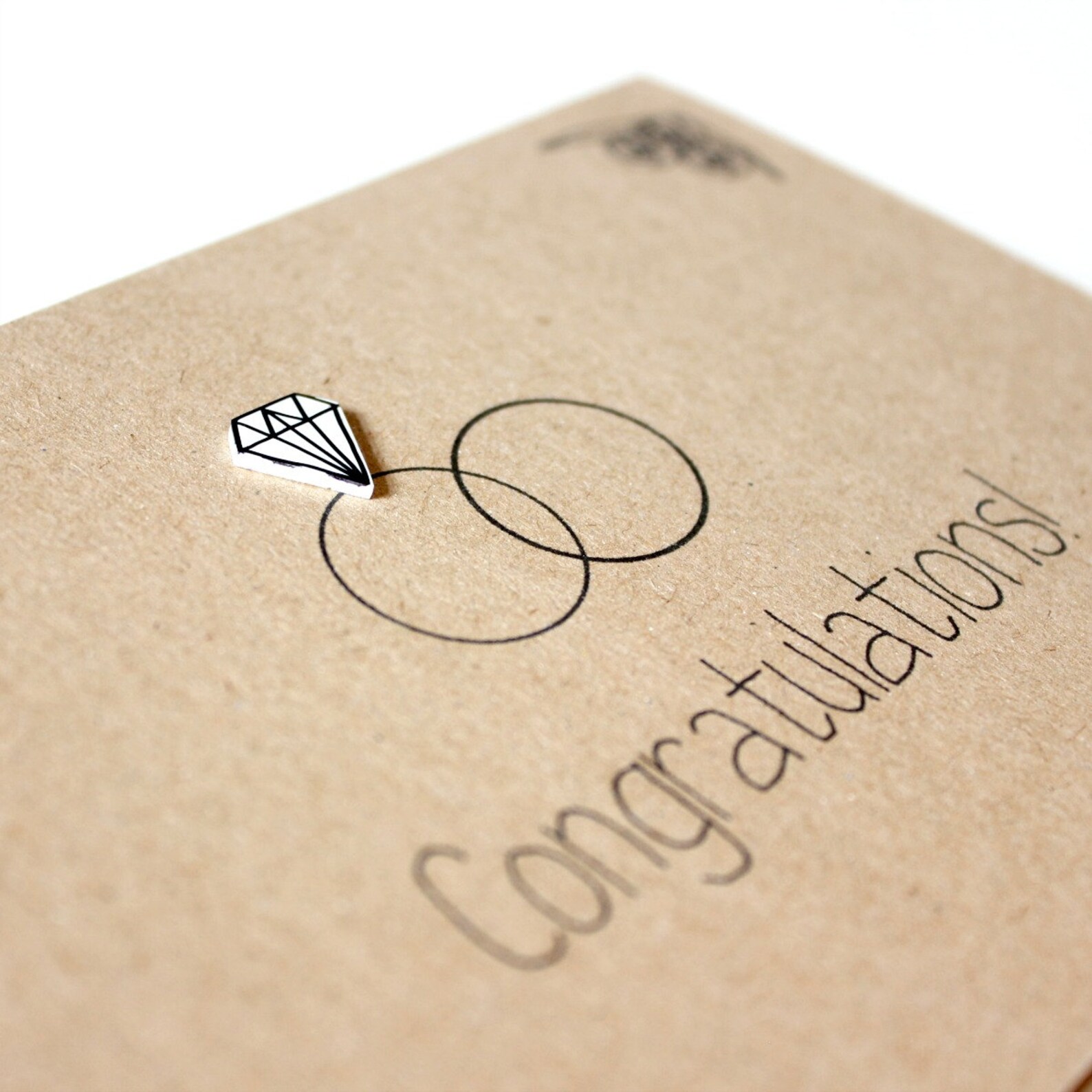 Wedding Congratulations Card, With Handmade Wedding Rings Embellishment ...
