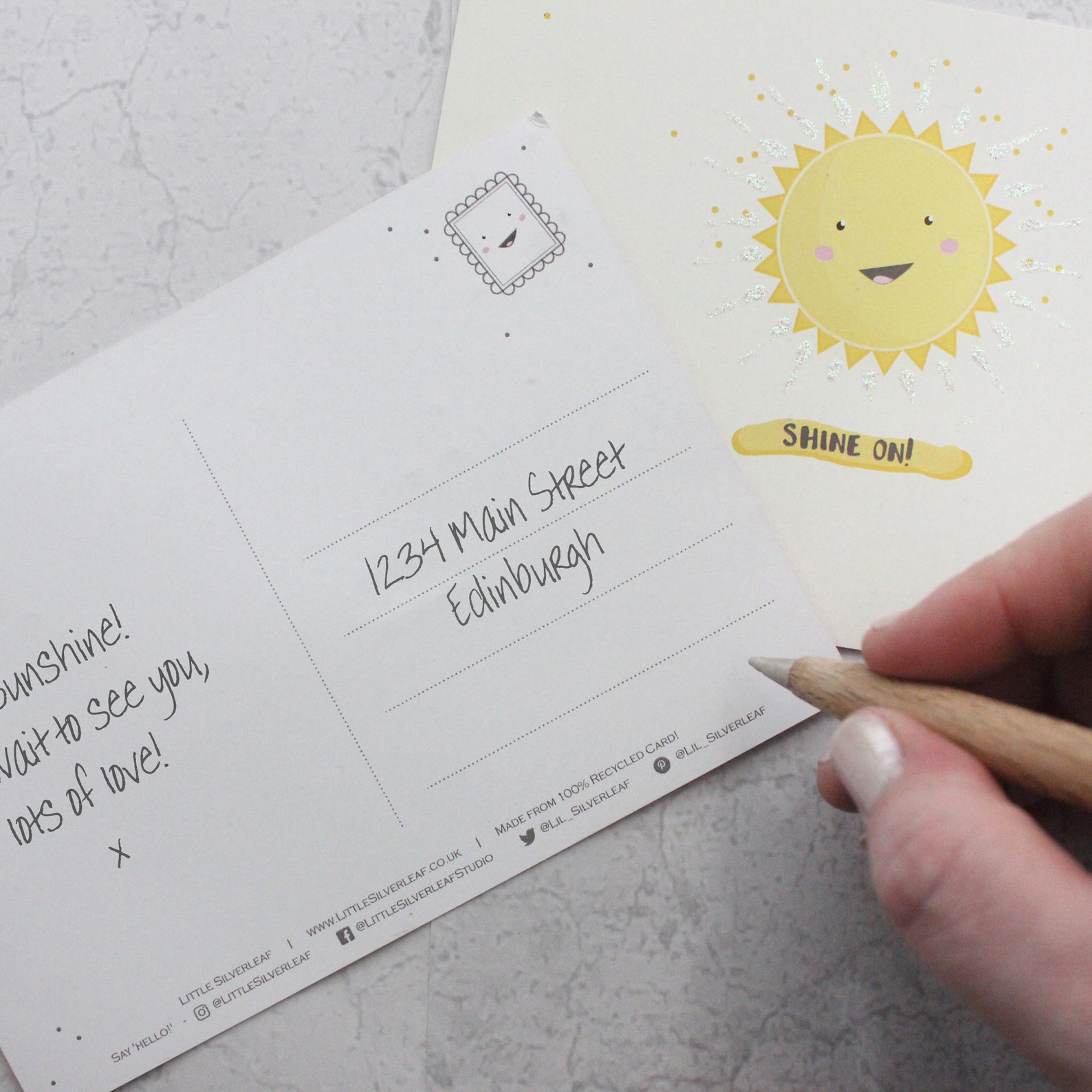 Shine On Sunshine Happy Mail Postcard Glitter Postcard | Etsy