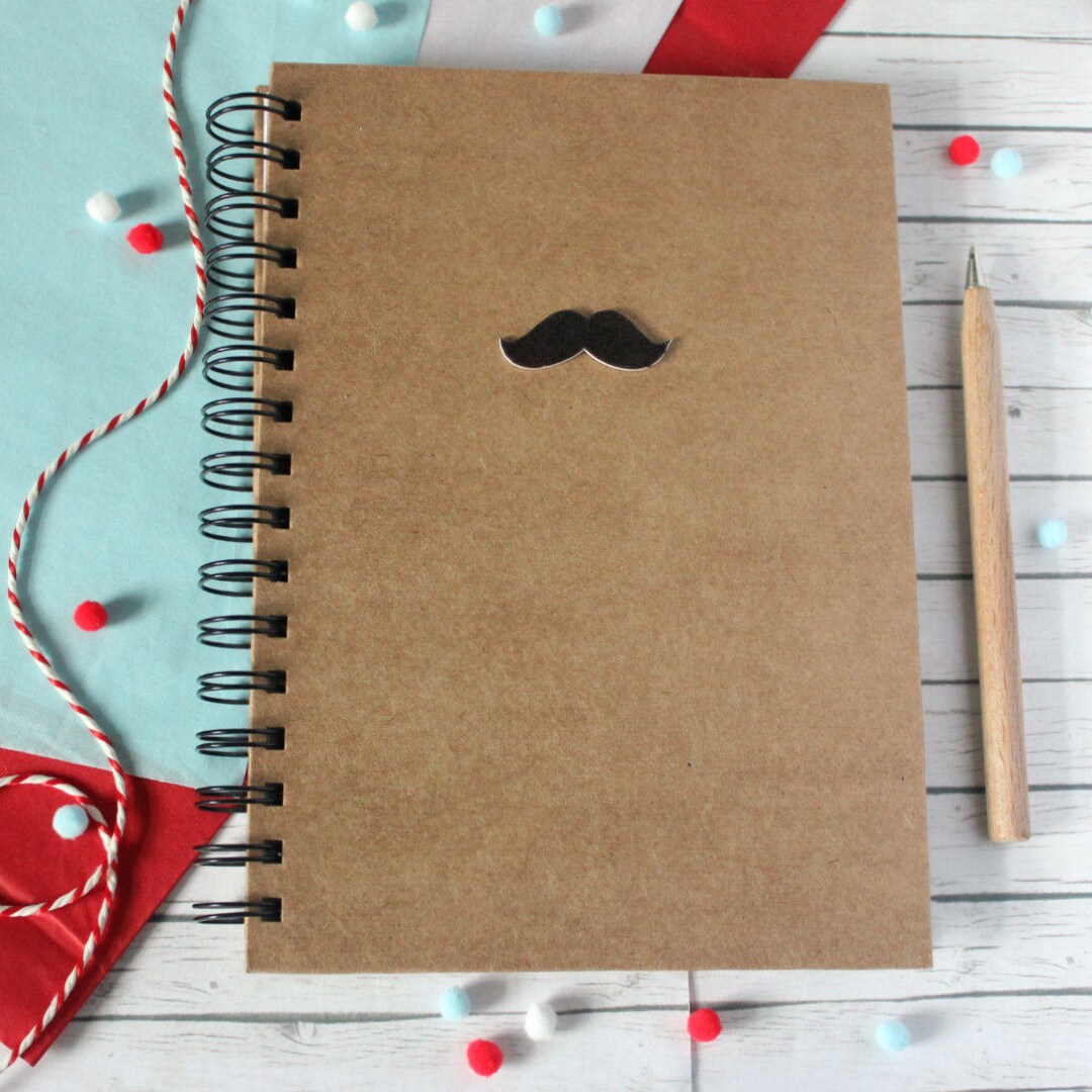 A5 Mustache Notebook: Lined and Spiral Bound Gift Journal, With ...