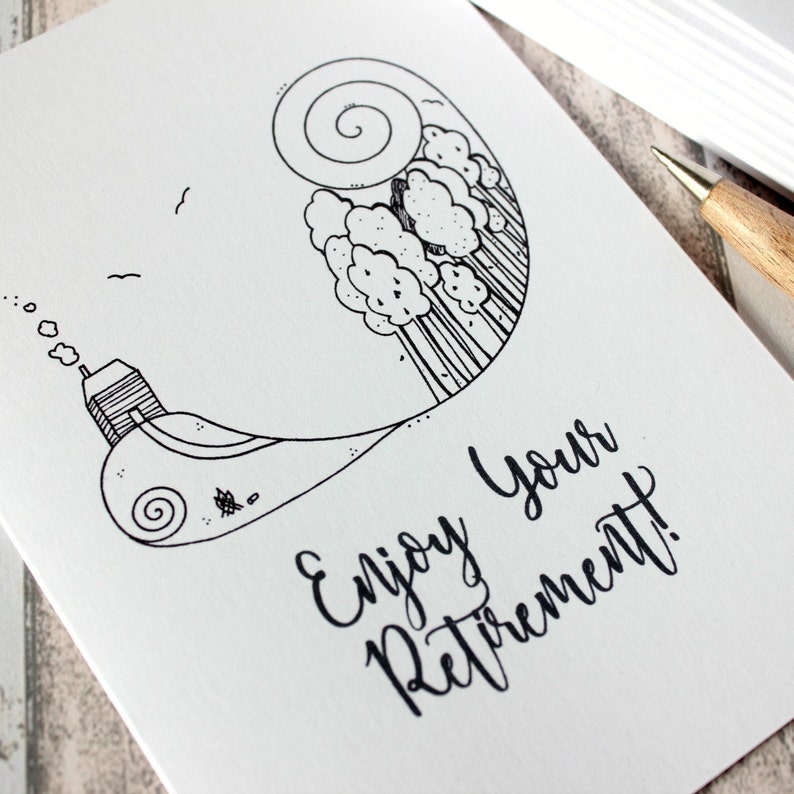 Illustrated Retirement Card for Friend or Colleague Enjoy - Etsy
