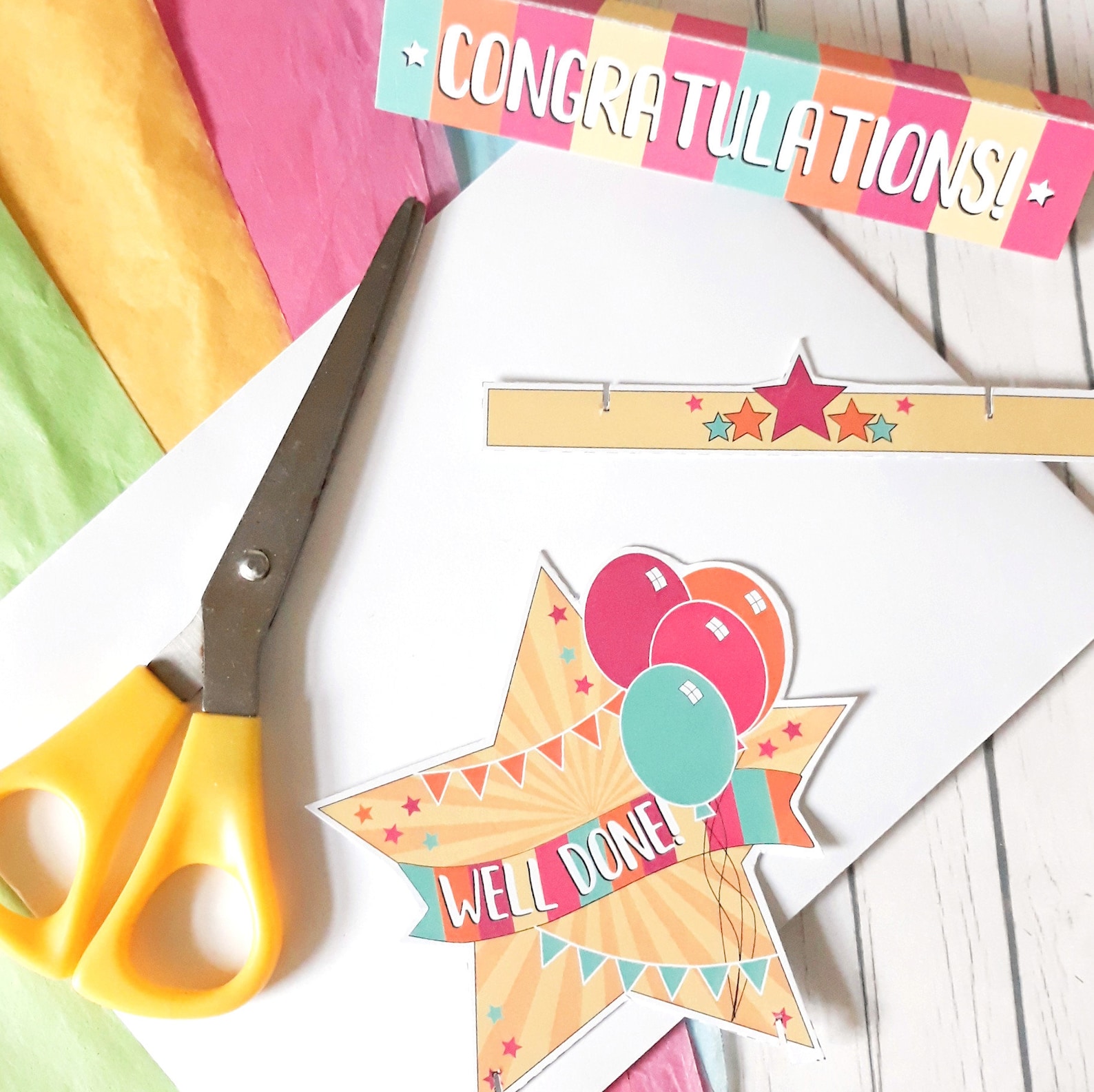 Congratulations Cut Out and Keep Card Bright Star | Etsy
