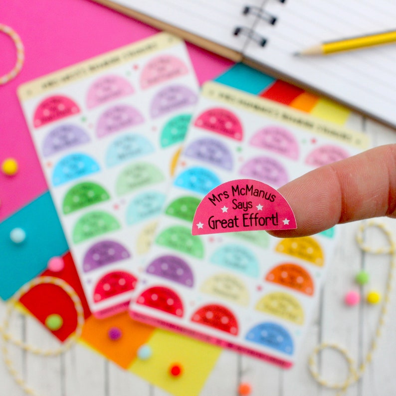 Personalised Teacher Reward Sticker Sheet Custom Teacher | Etsy Personalised Teacher Reward Sticker Sheet Custom Teacher | Etsy