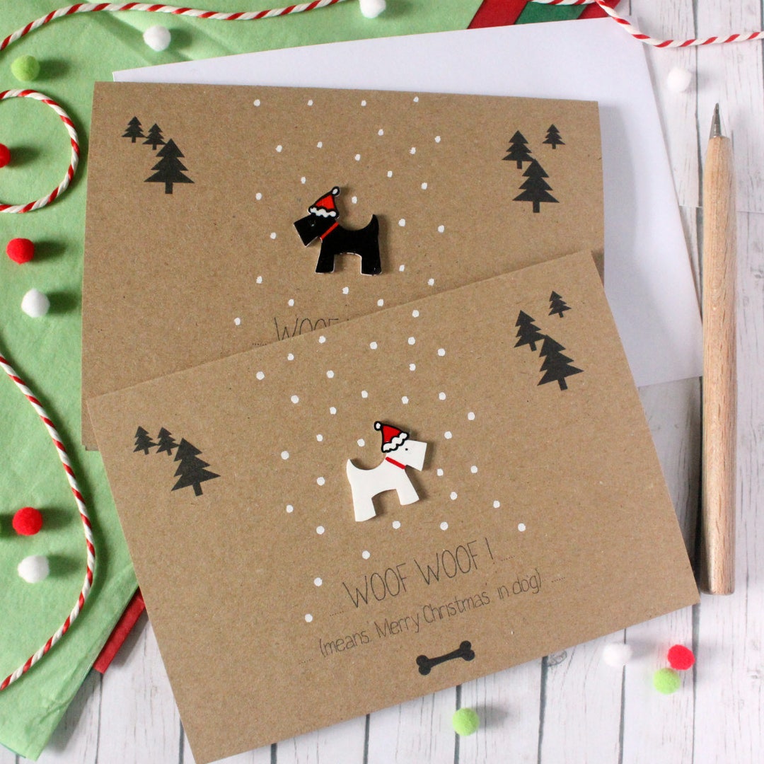 Woof Means Merry Christmas in Dog Christmas Card for Dog - Etsy