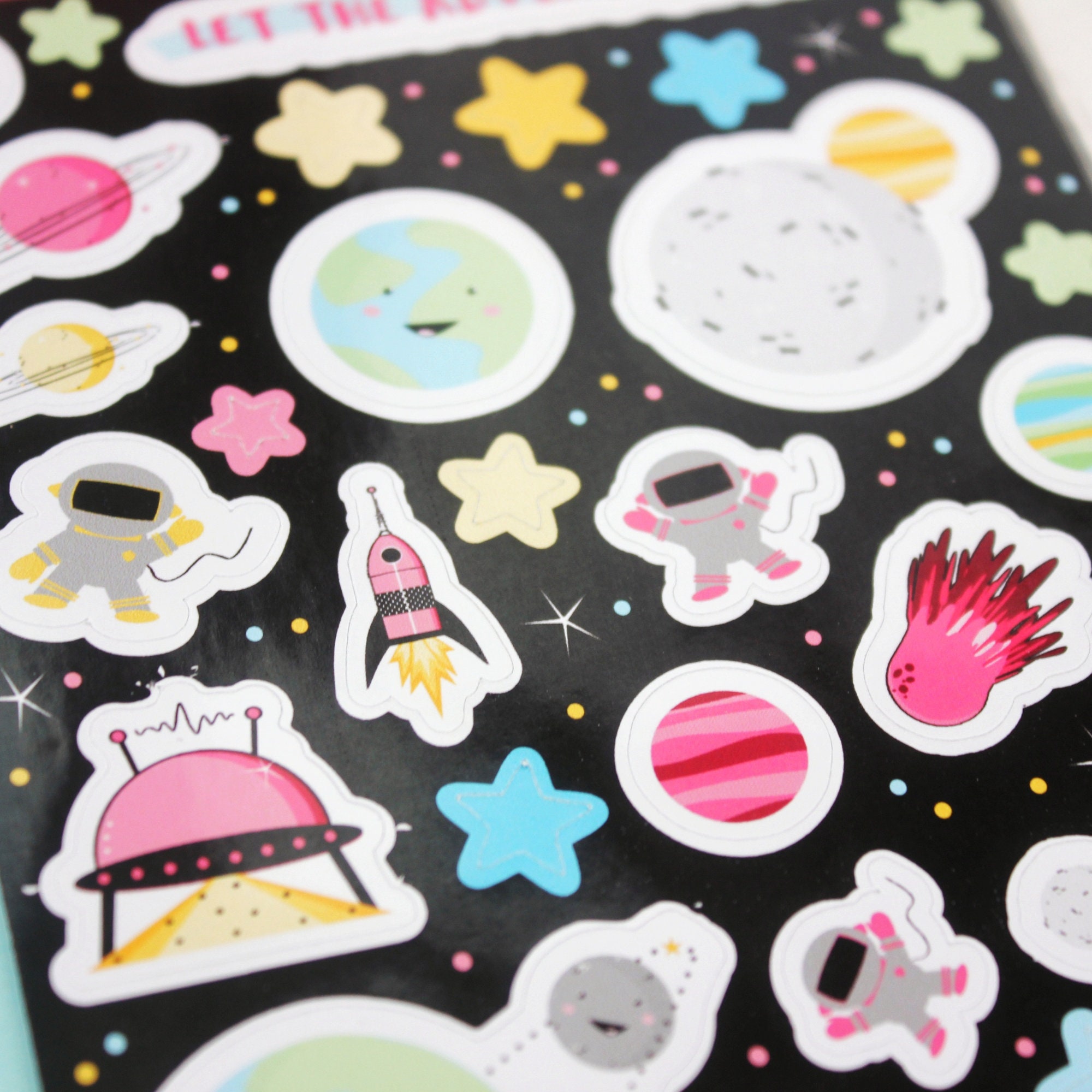 Spaced Out! Stickers - Cute Space Themed Sticker Sheet - Etsy