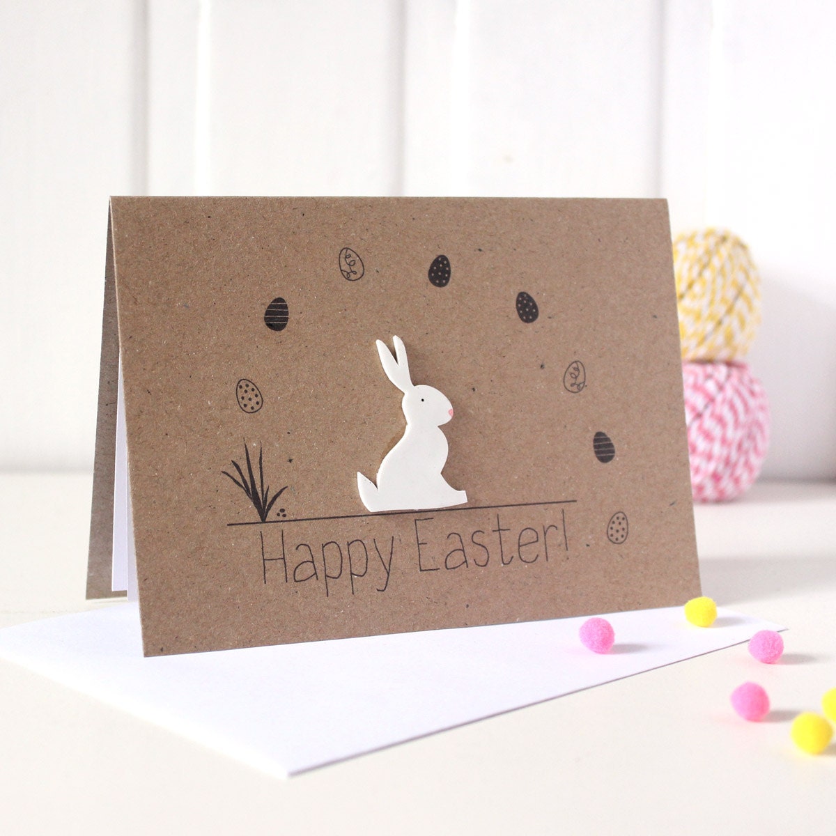Cute Easter Bunny Card With Handmade Easter Bunny - Etsy UK