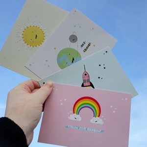 Happy Mail Positive Postcards, Packs of 4 or 8 Glitter Postcards - Etsy
