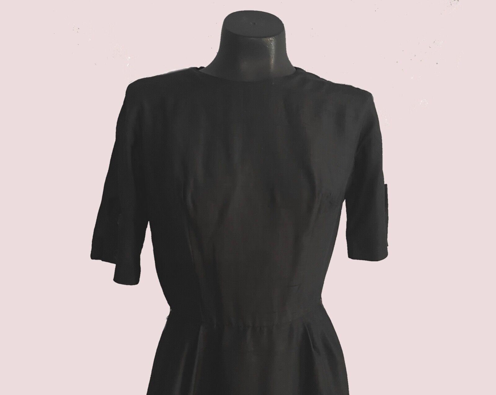 Crisp Black Vintage C.1958 Silk Shantung Sheath Cocktail Dress 4 - Etsy