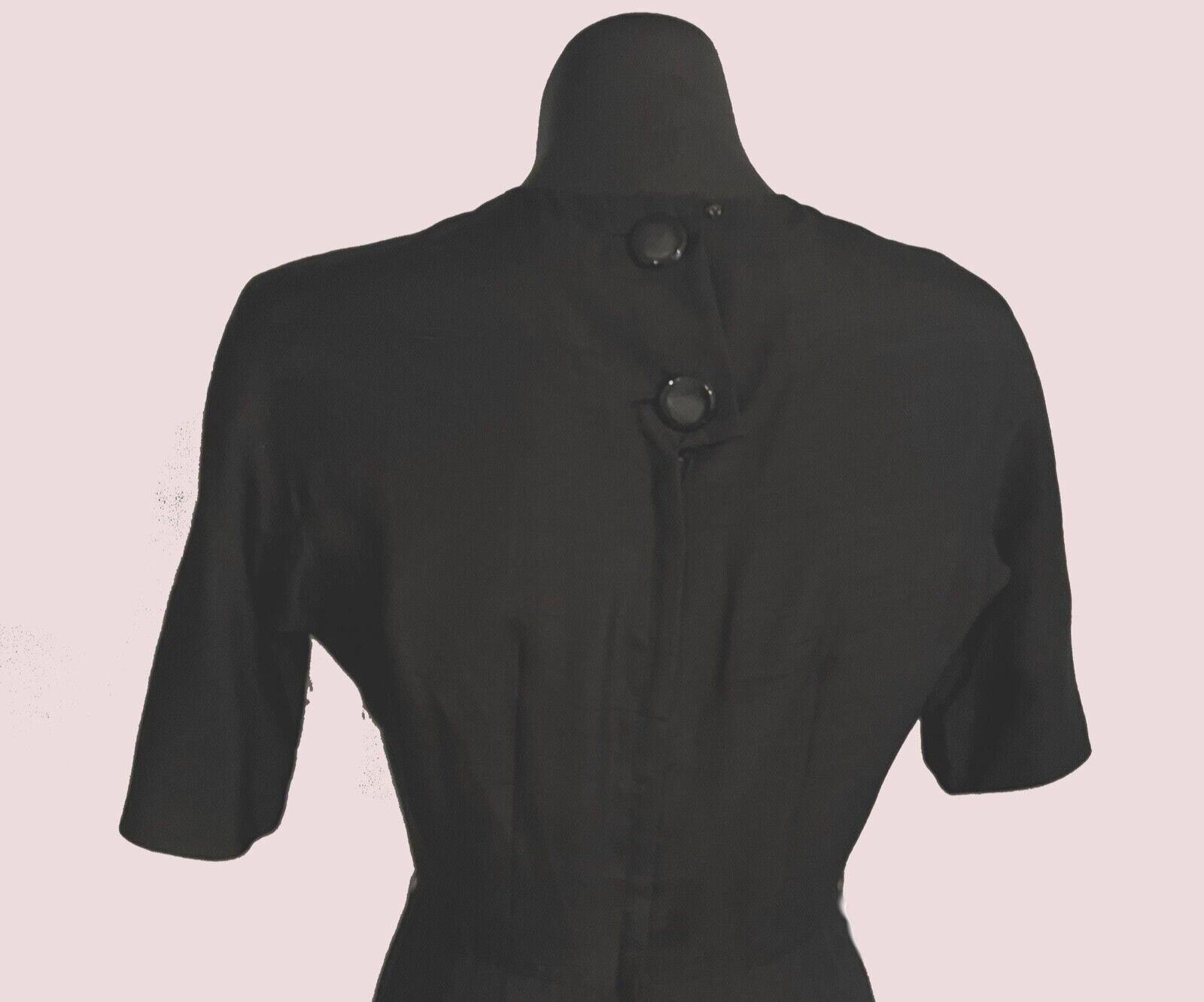 Crisp Black Vintage C.1958 Silk Shantung Sheath Cocktail Dress 4 - Etsy